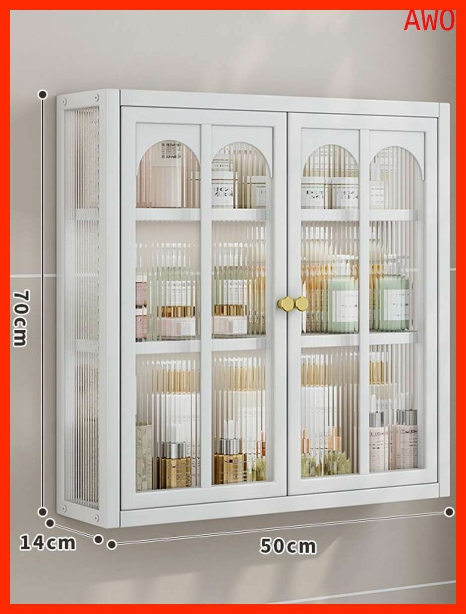 Шкаф навесной LICCC, акриловая дверь, регулируемые полки, белый, 1900 г