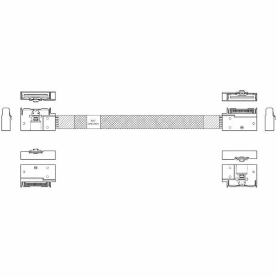 Кабель Luxshare L285MM010-SD-R Cable MCIO x8 74P - MCIO x8 74P 80см.