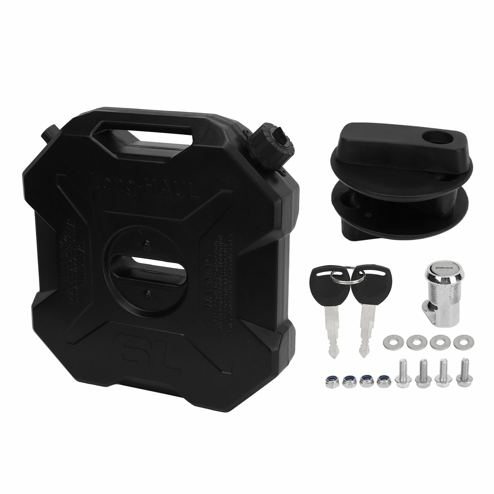 Топливный бак 6 литров (1,6 галлона) черный вместительный резервуар для бензина с кронштейном, подходит для автомобилей, мотоциклов, UTV, ATV, внедорожников