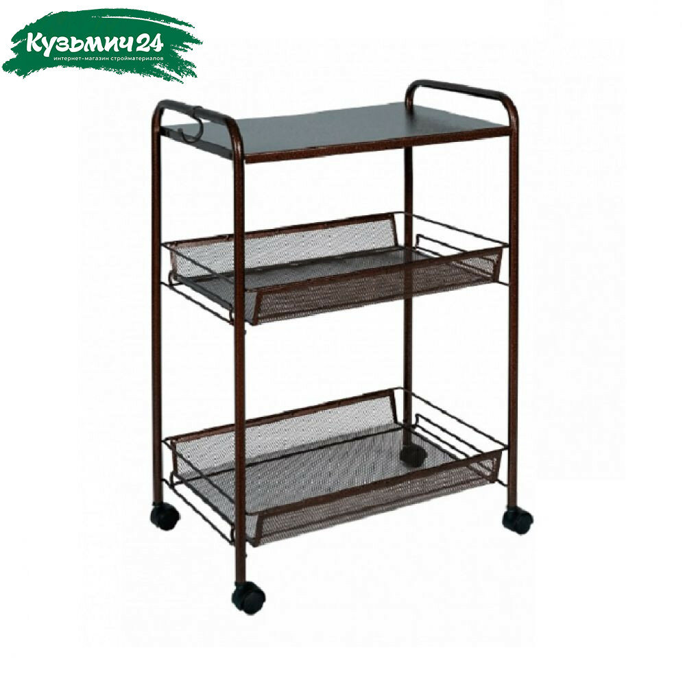 Этажерка Ладья 33С 2 корзины + полка черная 450х300х650 мм