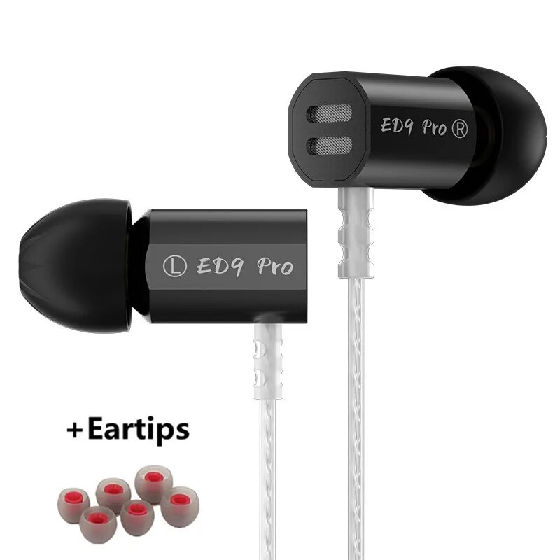 KZ ED9 Про наушники с тяжелым басом black no mic ET