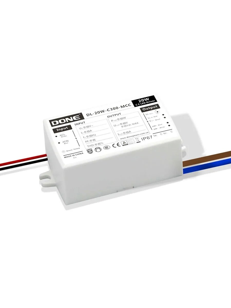 LED-драйвер AC-DC 7 Вт Done DL-7W-C150-MCC, выходное напряжение 24В/0.15А