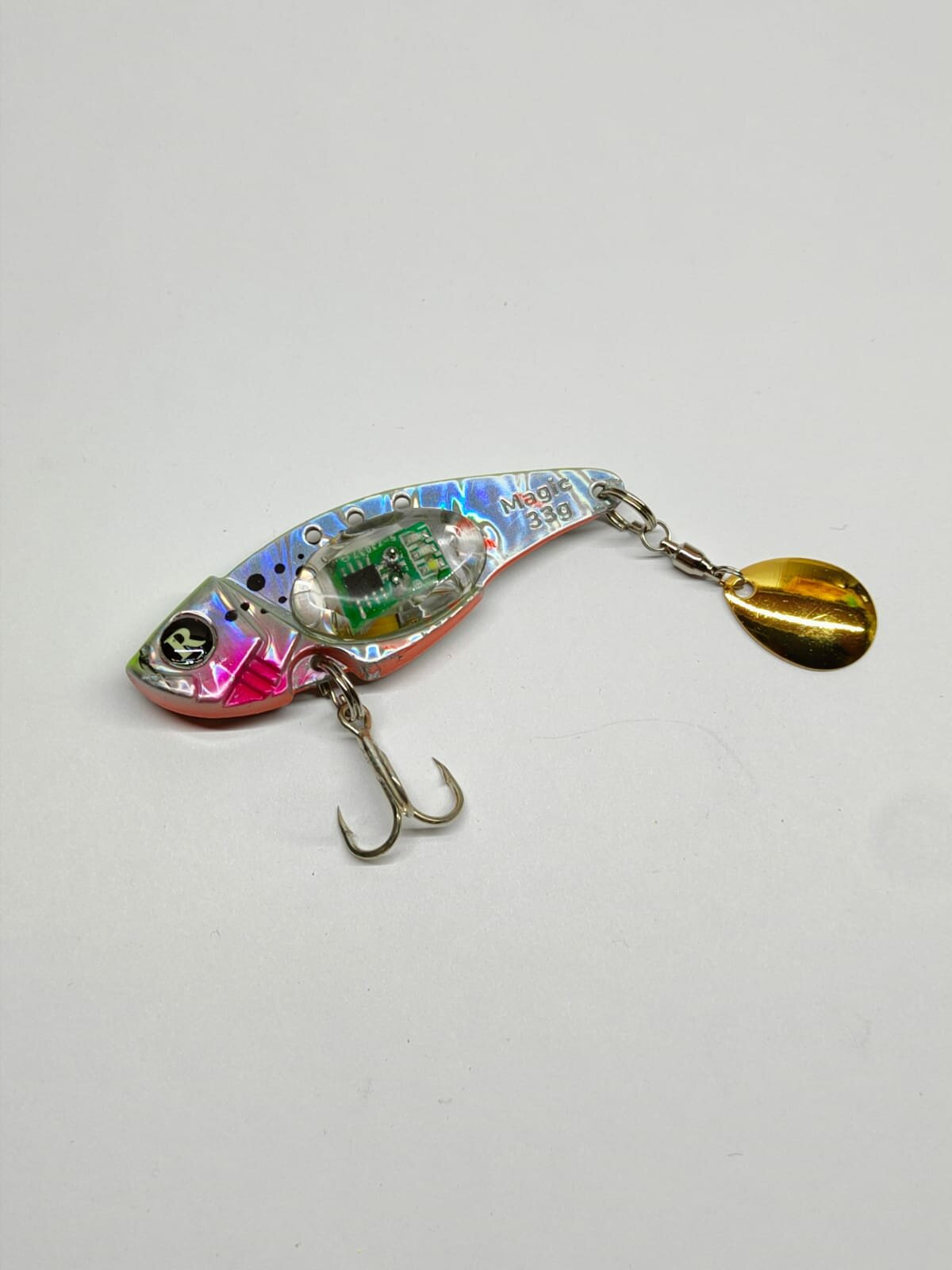 Раттлин цикада со светодиодами (электронная блесна) мигающий, триколор, 80мм, 33 гр. цвет:8