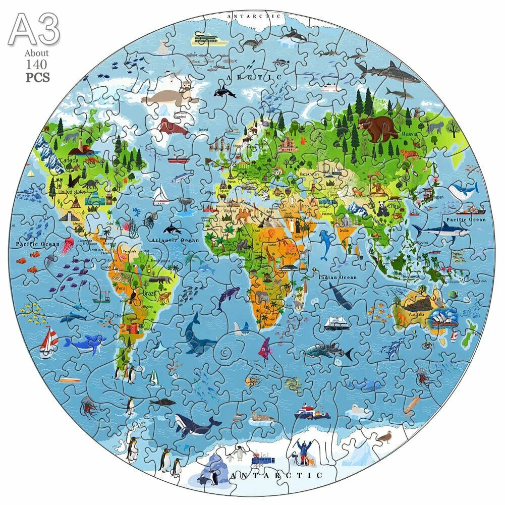 Деревянный пазл «Злой Кот» для взрослых и детей TT-YPAN-6312-A3