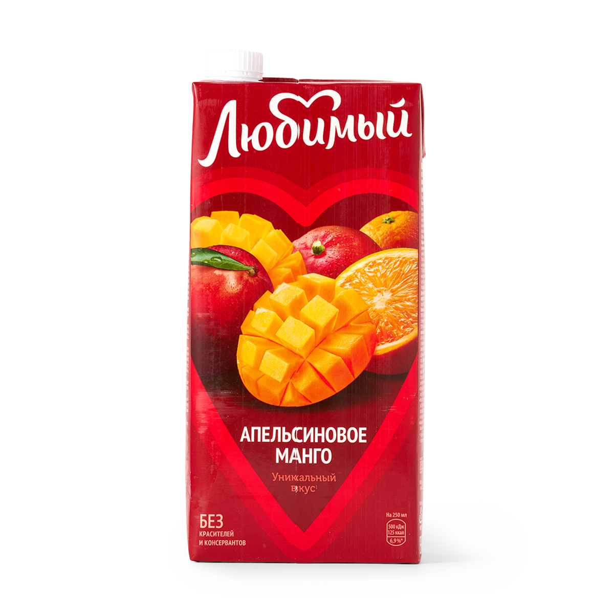 Напиток Любимый "Апельсиновое Манго", нектар, 1,93 л, тетрапак
