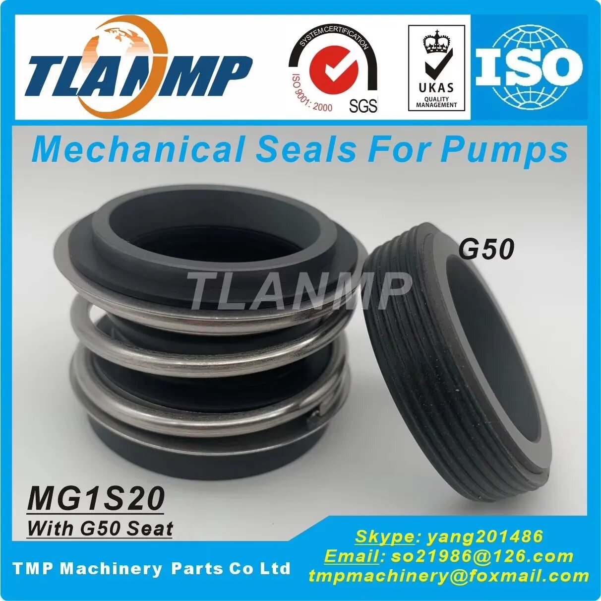 MG1S20-19/24/25/28/30/32/35/38/45/50/53/60 Механические уплотнения TLANMP с сиденьями G50 (Материал: SIC/SIC/VIT) MG1S20-28-G50