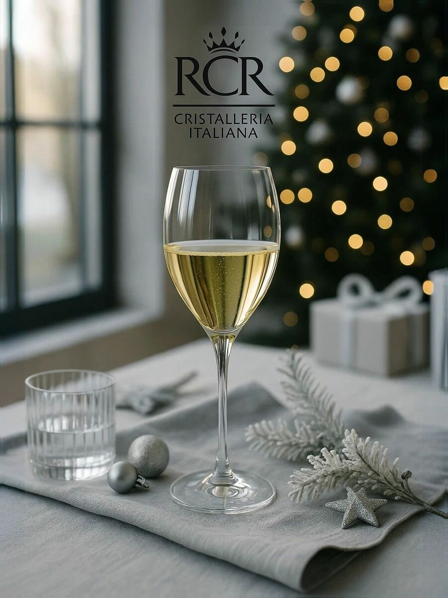 Бокалы для коктейлей, подарочный набор RCR WineDrop 2 шт, 410 мл. Хрустальное стекло. Италия