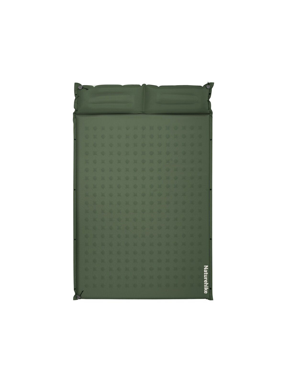 Коврик самонадувающийся Naturehike двойной 200х130х6 см, с подушками, зеленый