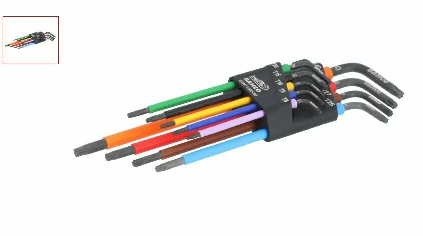 Набор ключей-Г-образных ключей TORX 9 шт. BAHCO C1997TORX/9P