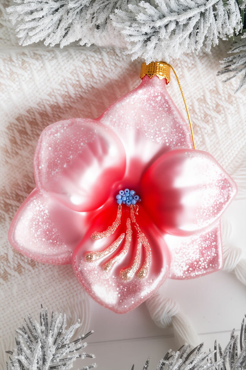 Ёлочная игрушка волшебная фиалка, стекло, 11 см, Winter Deco 4070131