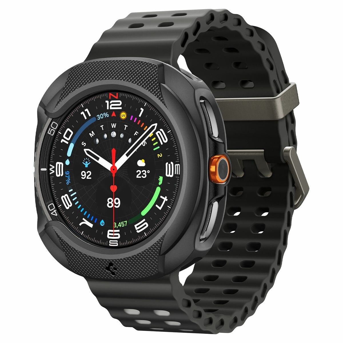 Чехол Spigen на Samsung Galaxy Watch 8 Classic (46 mm) (ACS09841) Liquid Air / Спиген чехол для Самсунг Галакси Вотч 8 Классик Черный