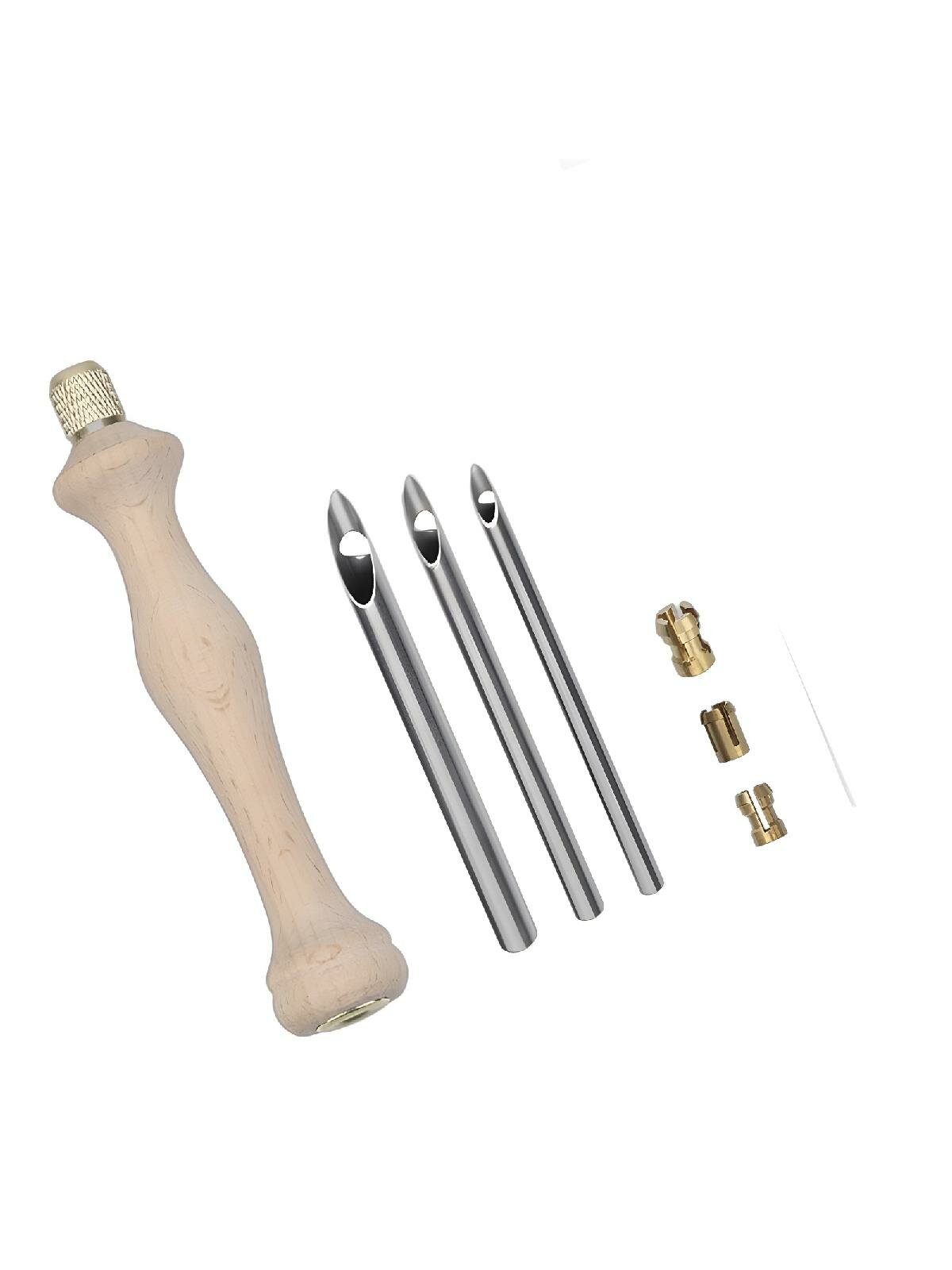 Практичный игольчатый перфоратор с деревянной ручкой для любителей рукоделия