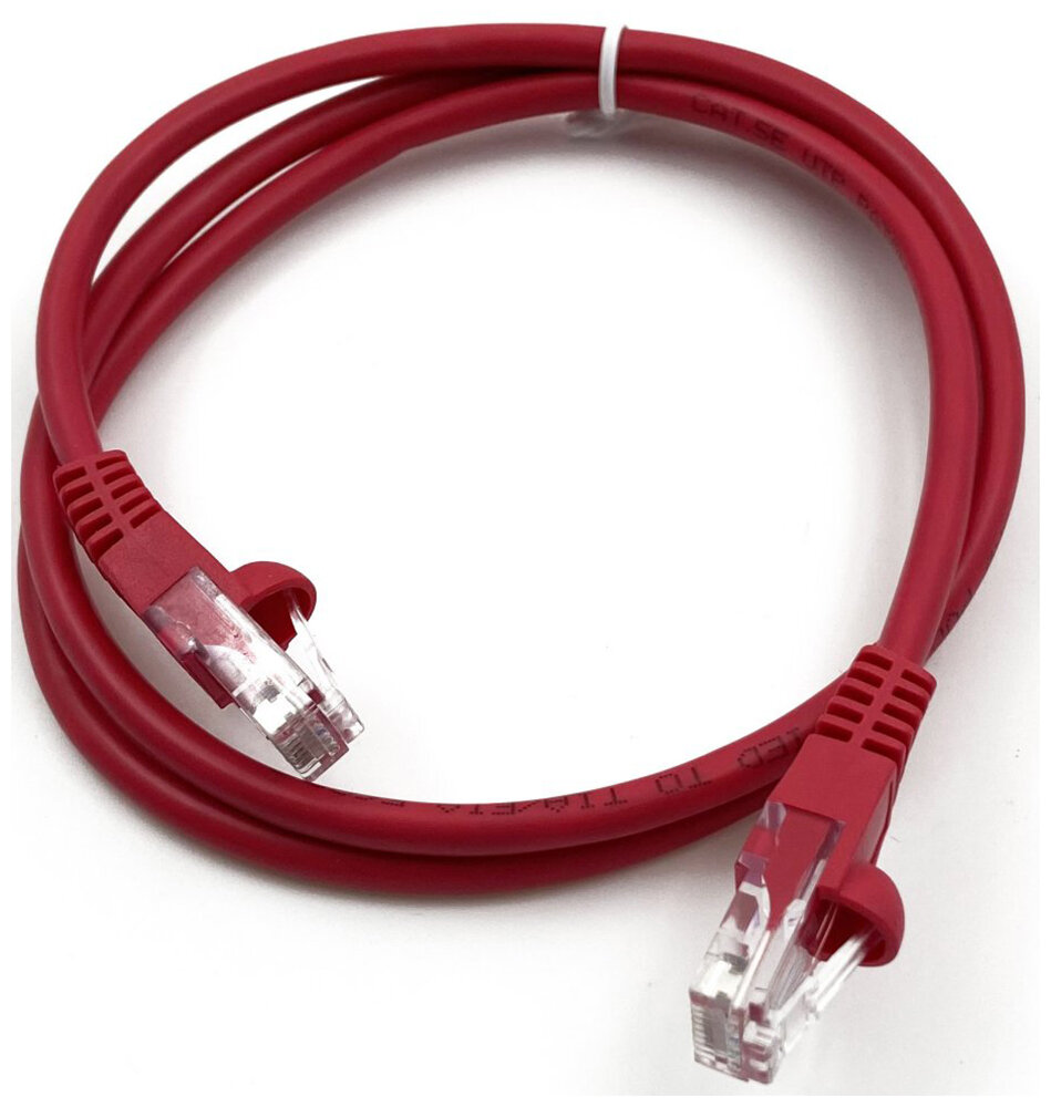 Патч-корд Buro UTP 4 пары cat.5E CCA molded 1м, красный, RJ-45 (m)-RJ-45 (m) (UTP-5E-1M-R)