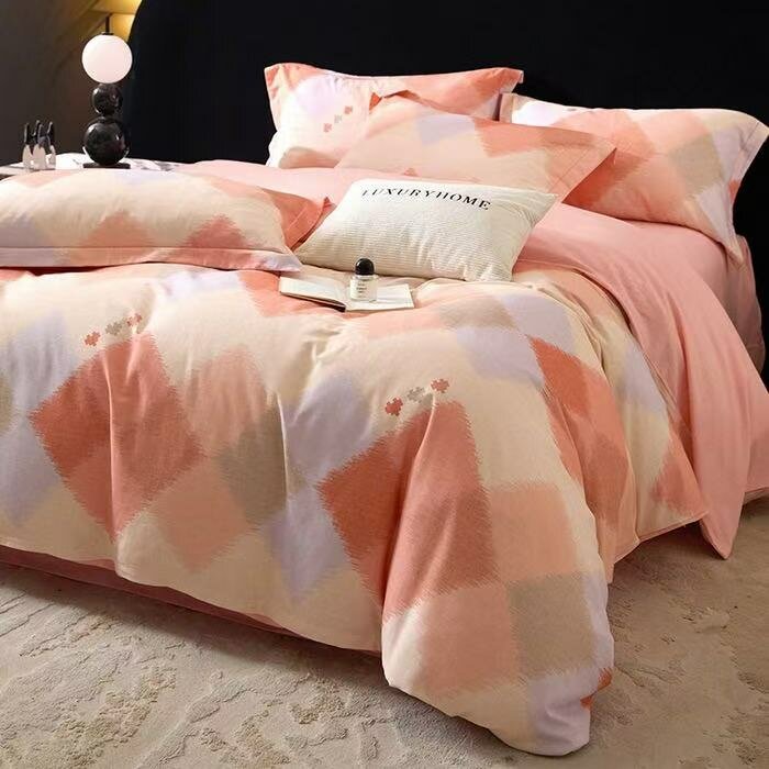 Apollo Bedding Комплект постельного белья, Сатин люкс, Двуспальный с простыней Евро, наволочки 50x70