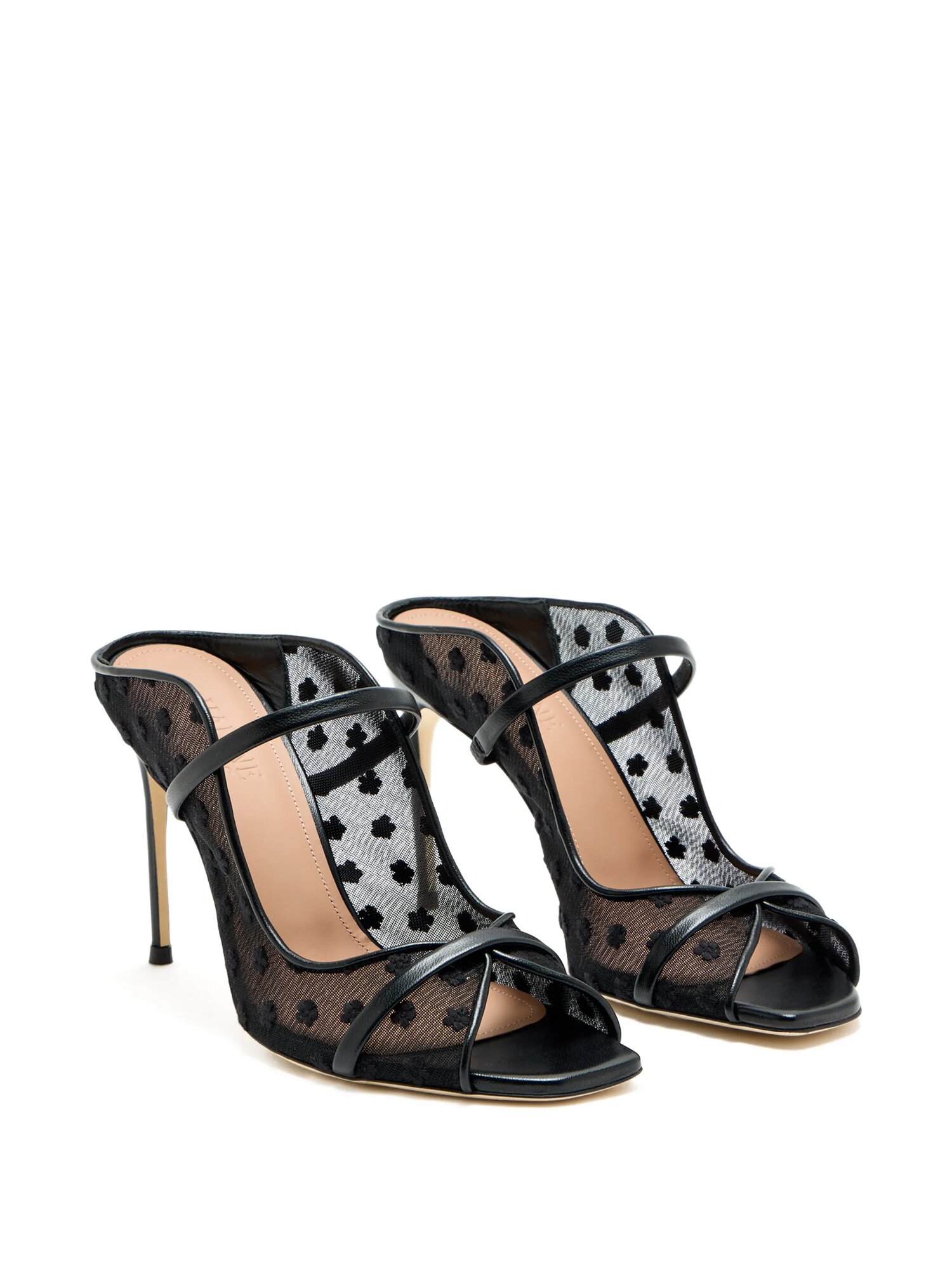 Мюли Malone Souliers Floral mesh strap mules, размер 41, черный — фото 1