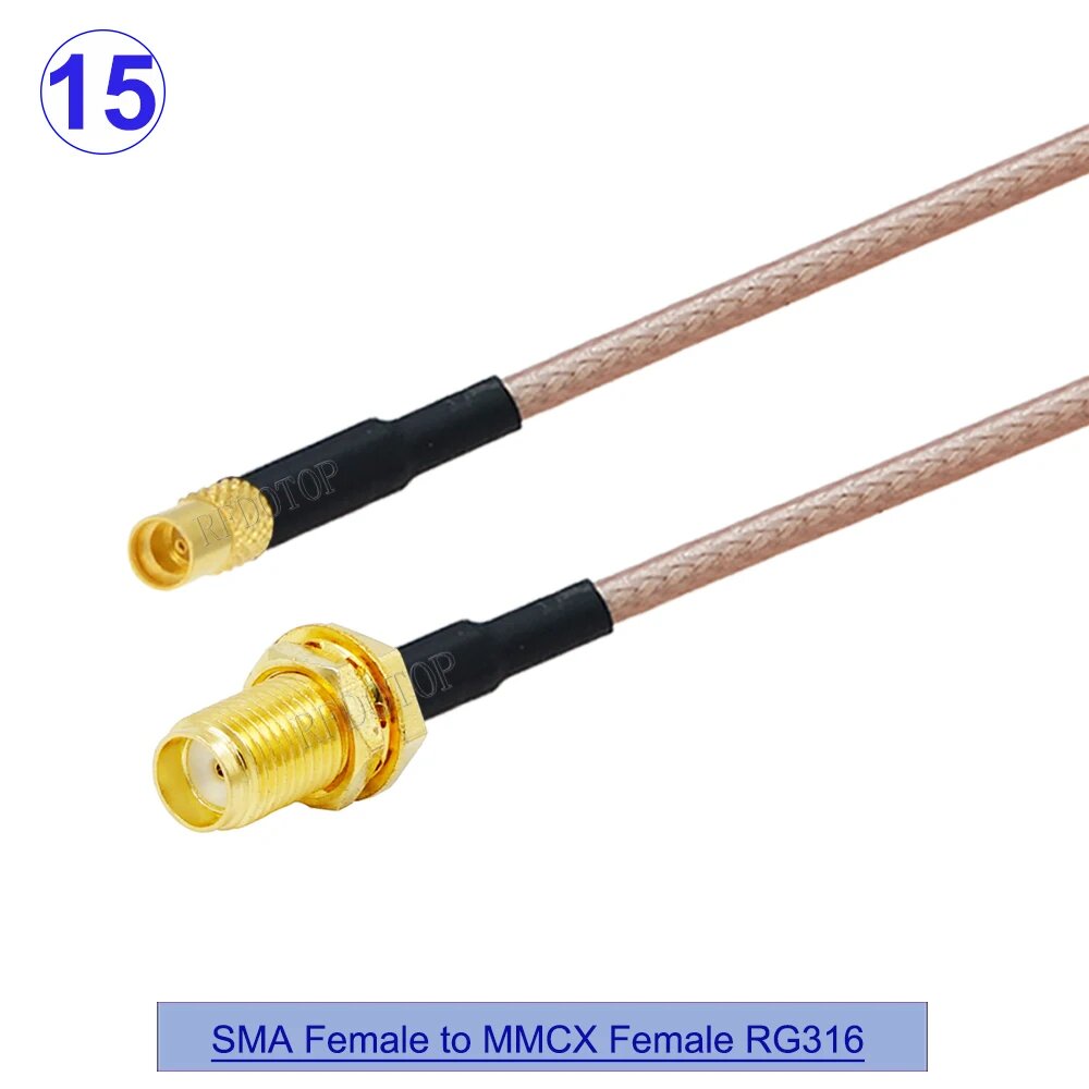 RG-316 коаксиальный кабель SMA-MMCX 15CM, SMA F to MMCX F