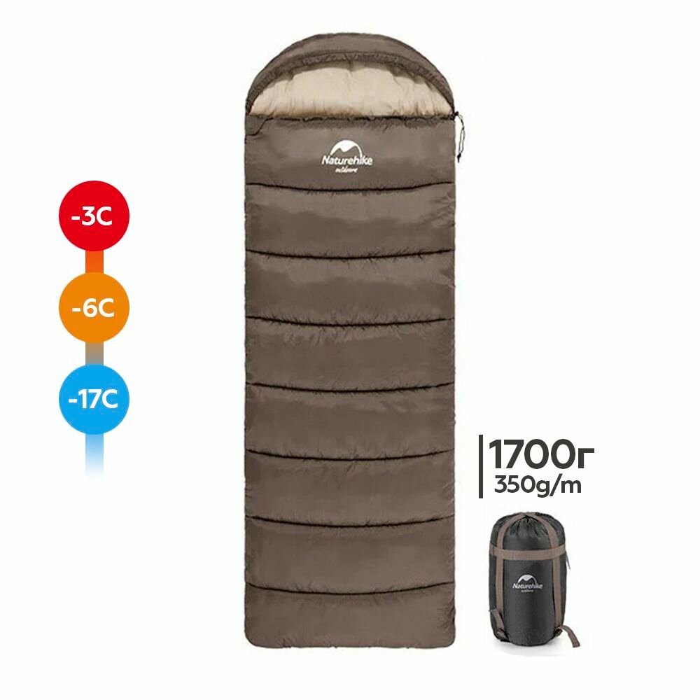 Спальный мешок Naturehike U350S коричневый