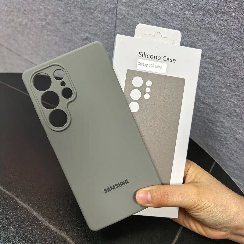 Чехол Samsung Galaxy S25+ серый, силиконовый