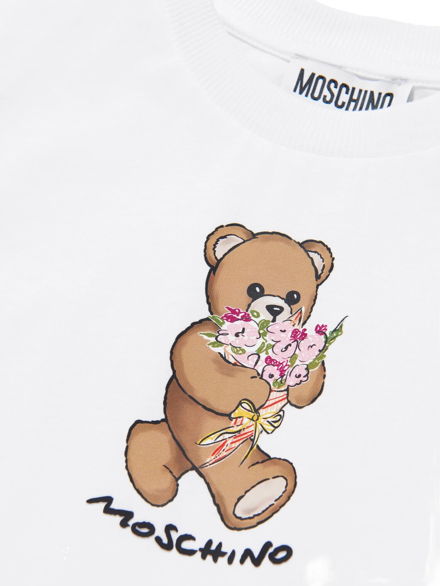 Футболка MOSCHINO Teddy, размер 110, бежевый/белый — фото 1