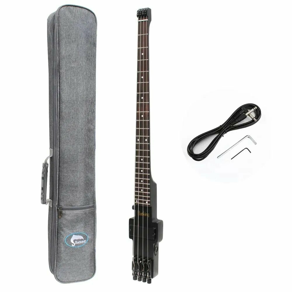Batking Бас-гитара Travel Bass Black_Черный 4-струнная, корпус Клен