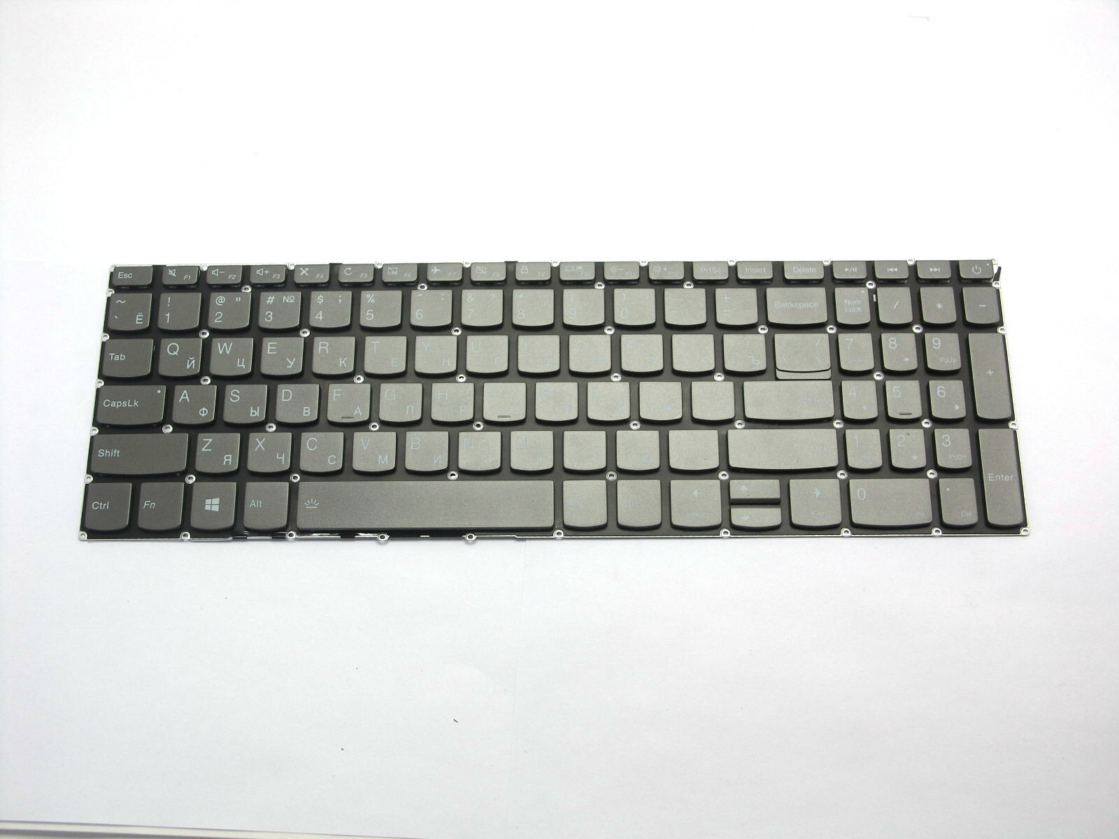 Клавиатура для Lenovo IdeaPad 320-15ABR,320-15IAP,320-15AS,320-15IKB,320-15ISK, 5000-15,520-15ikb серая, без рамки, подсветка, KBD-LE-158
