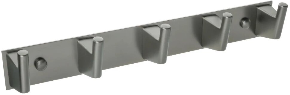 Планка с крючками Fixsen Trend Graphite FX-98005-5 для ванны, графит матовый
