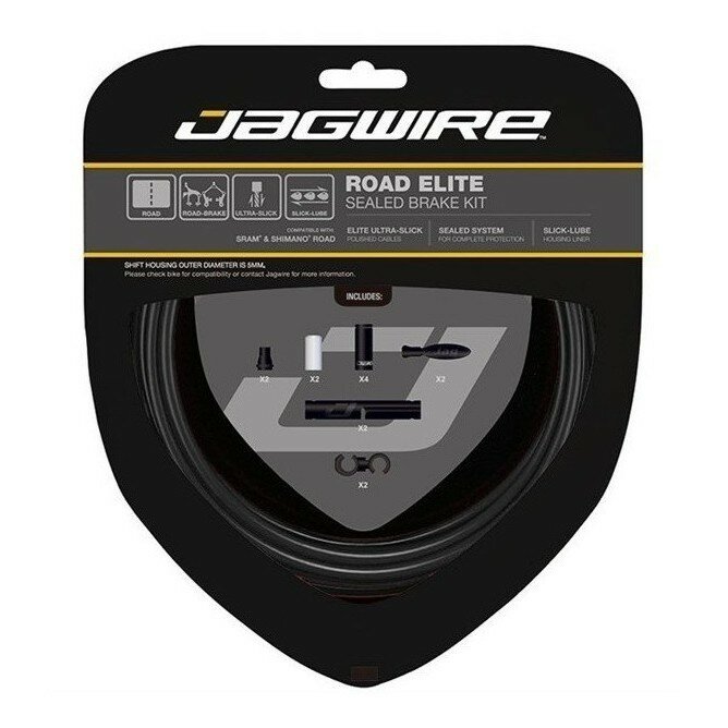 Набор рубашек и тросиков тормоза Jagwire Road Elite Sealed Brake Kit Stealth Black (SCK050)