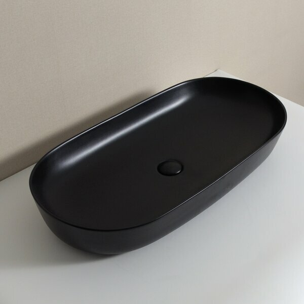 Керамическая врезная раковина CeramaLux 78327MB, черная матовая