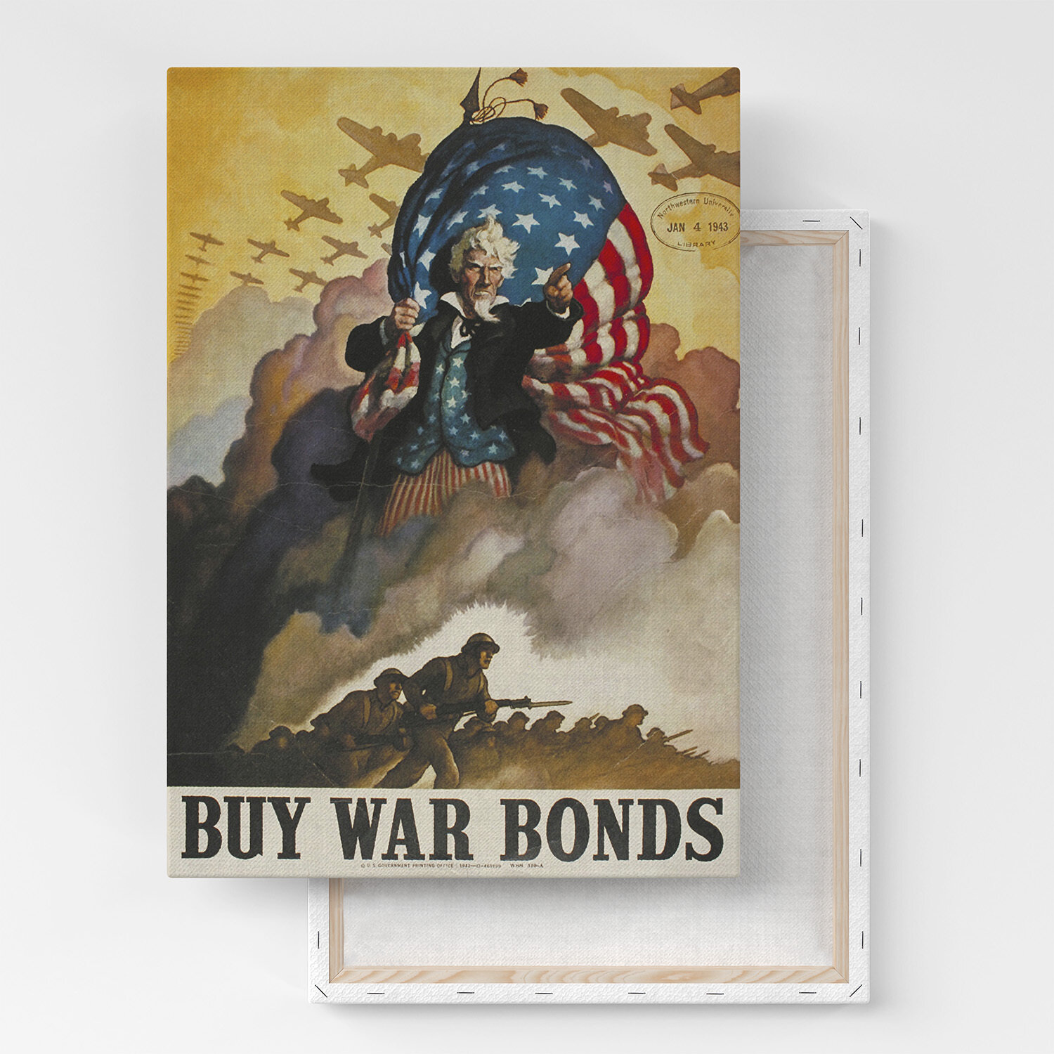 Картина на холсте, репродукция / Ньюэлл Конверс Уайет - Buy War Bonds / Размер 60 x 80 см
