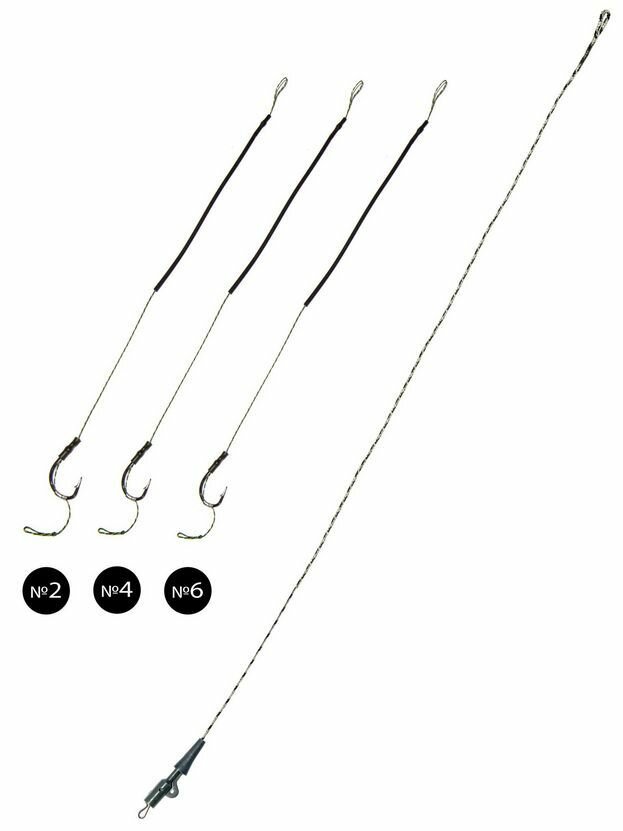 Монтаж карповый LEAD CORE набор с клипсой и волосяной оснасткой