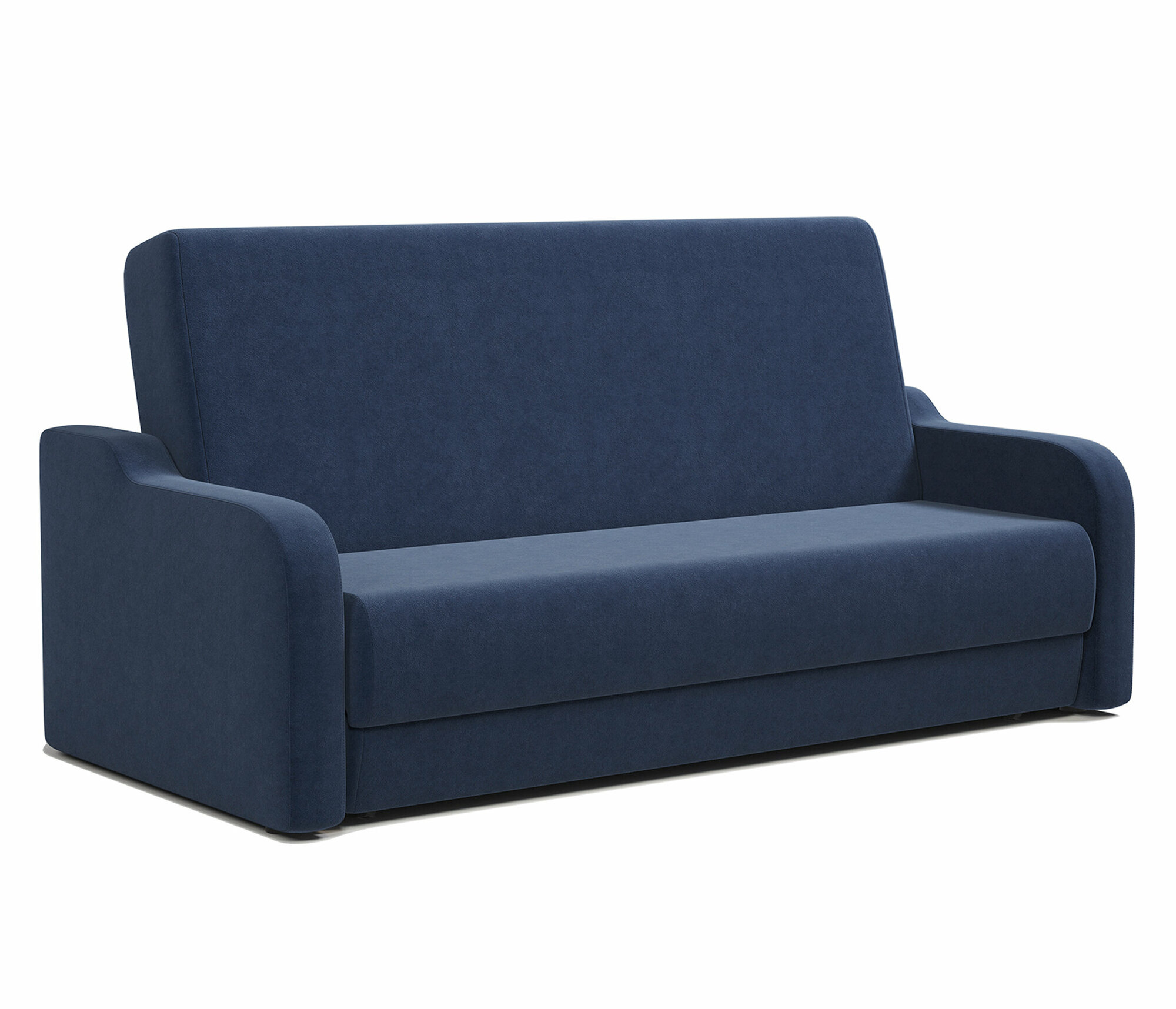 Диван-книжка Грант М 120х190 см, раскладной, с подлокотниками, велюр Ультра миднайт