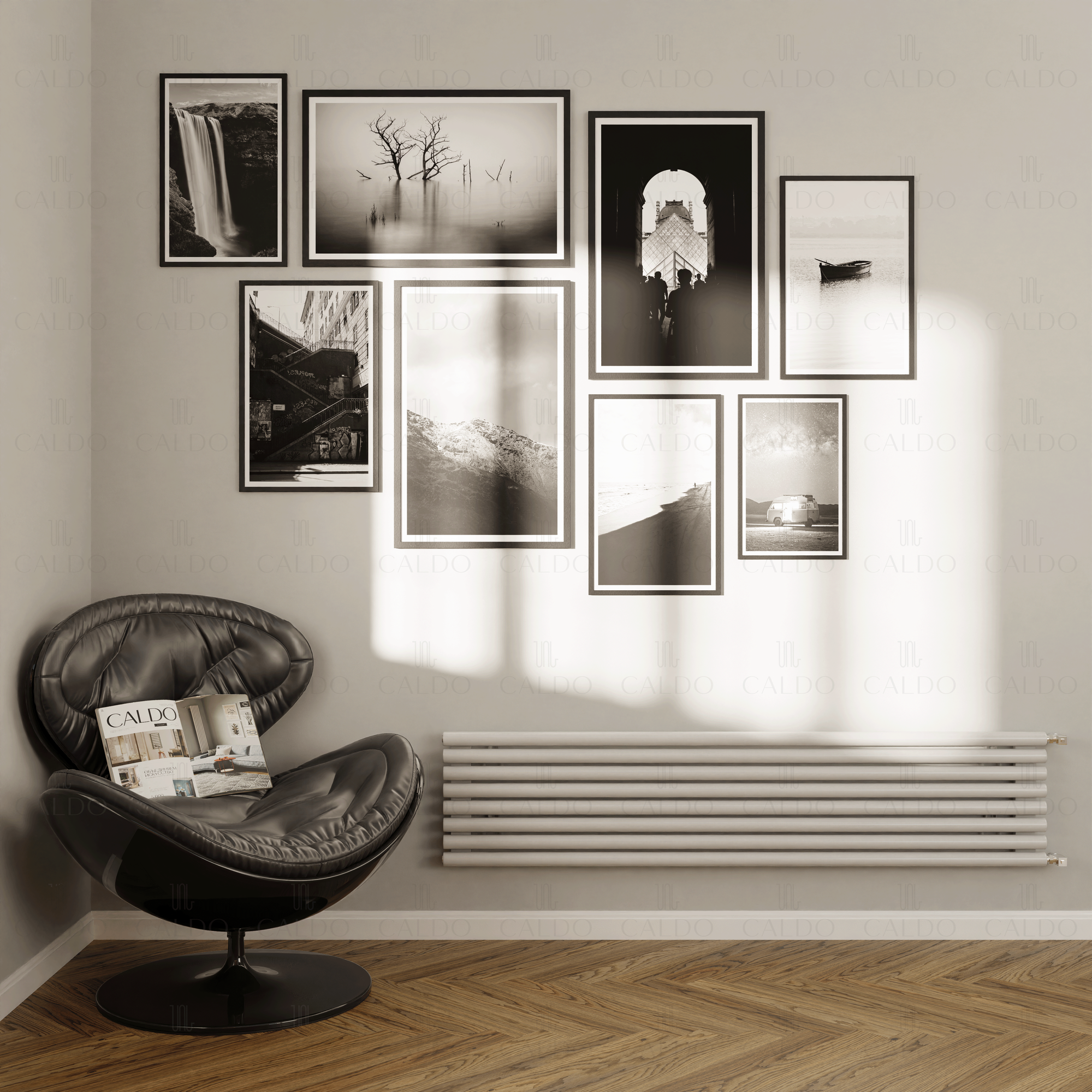 Горизонтальный трубчатый радиатор отопления Ronda 1750 8 секций, белый, боковое