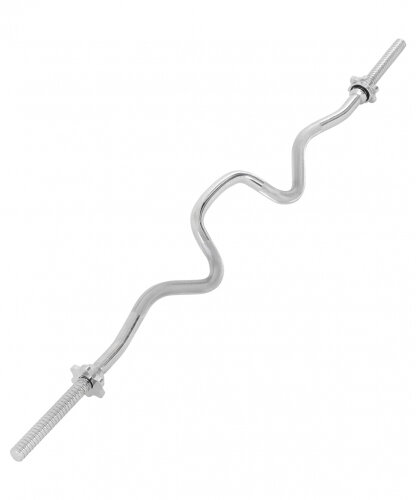 Гриф для штанги Starfit BB-102 W-образный, d=25 мм, металлический, с металлическими замками, хром, 120 см