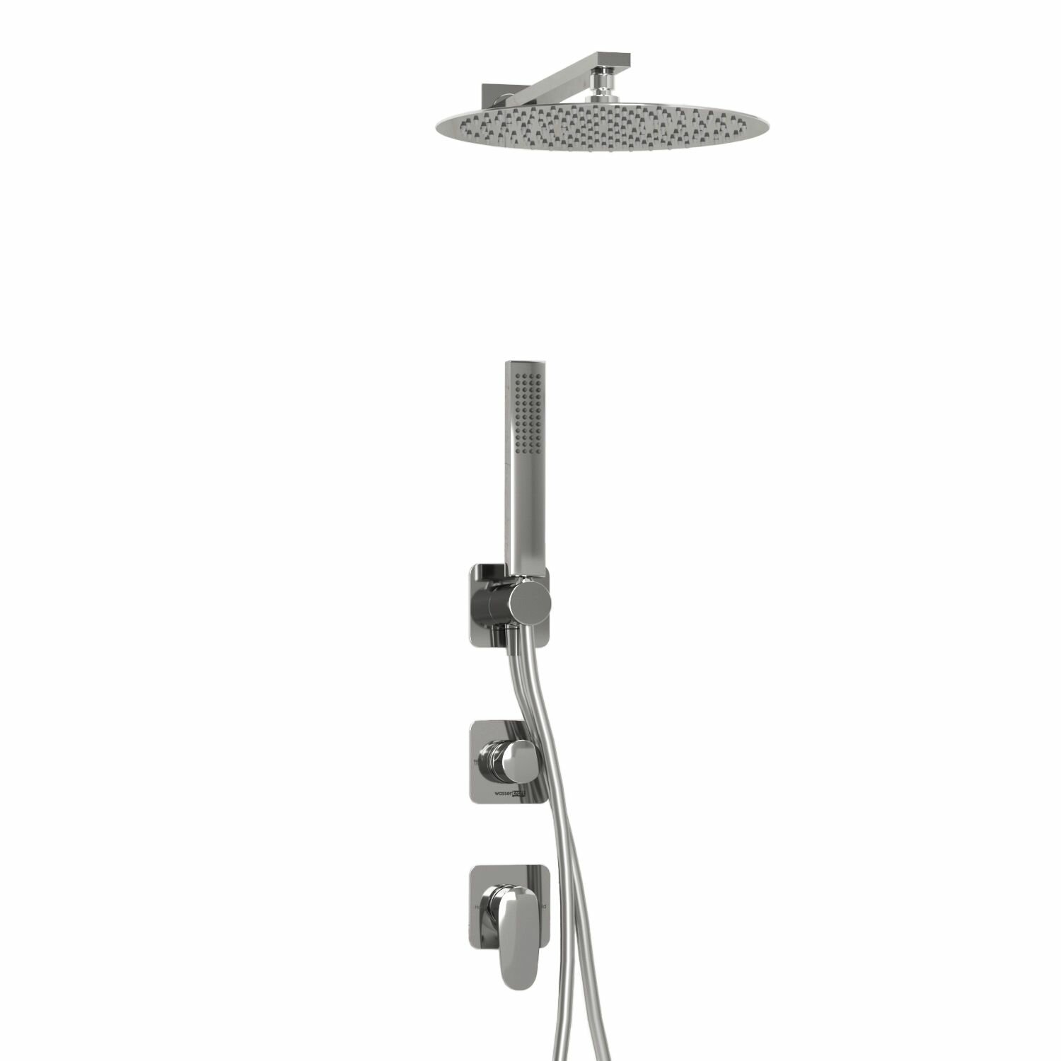 Встраиваемый комплект для душа с верхней душевой насадкой и лейкой, WasserKRAFT, хром A3151.268.090.116.271.087.103