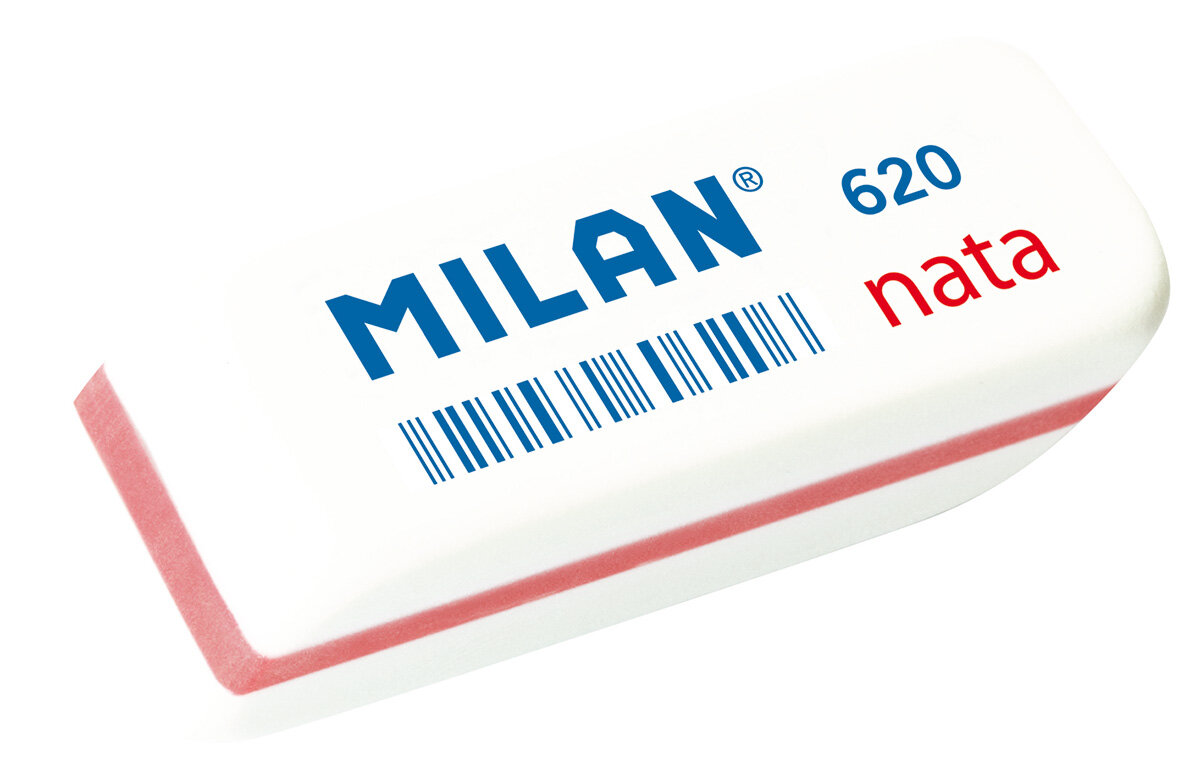Milan ластик Nata 620 скошенный, мягкий, размер 5.6х1.9х1.2 см CPM620 для школы
