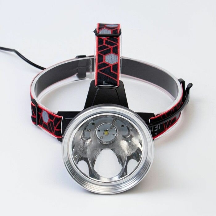 Фонарь налобный КНР аккумуляторный, 10000 мАч, 30 Вт, USB, 12 часов работы