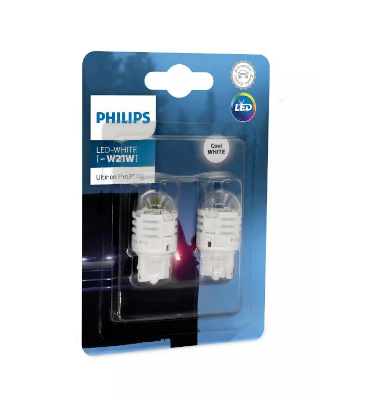Лампы автомобильные светодиодные PHILIPS W21 LED white 11065 U30CW B2, PHILIPS-11065U30CWB2