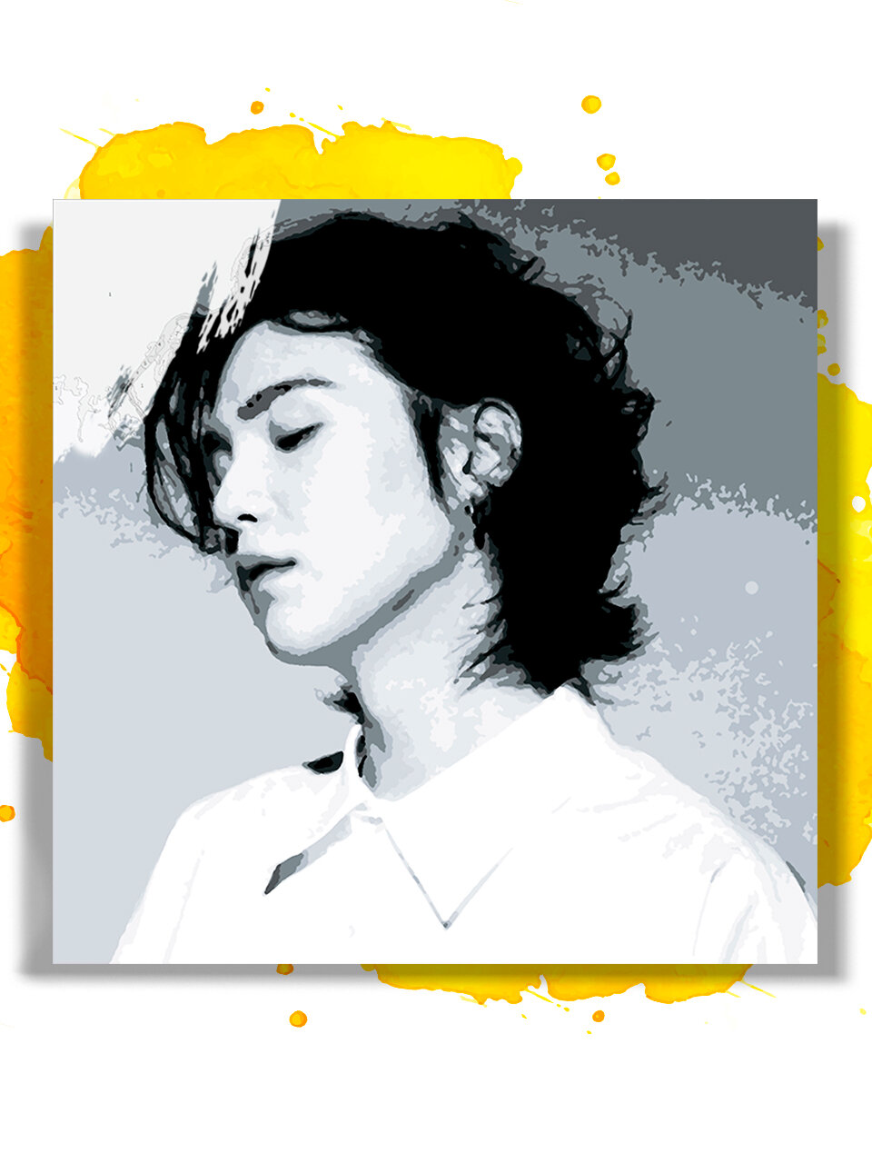 Картина по номерам на холсте BTS Шуга Юнги ЧБ, 40 х 40 см