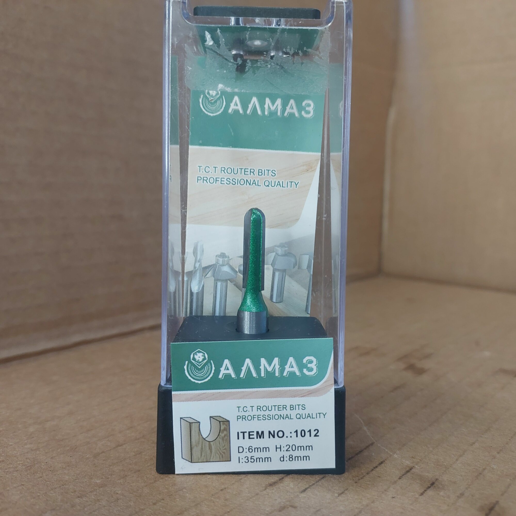 Фреза галтельная удлиненная Алмаз 1012 D:6mm I:20mm d:8mm L:55mm