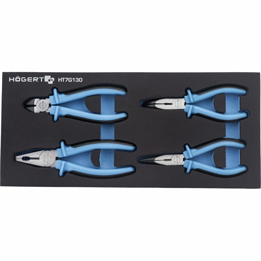 Набор клещей HOEGERT TECHNIK 4шт, ложемент EVA HT7G130