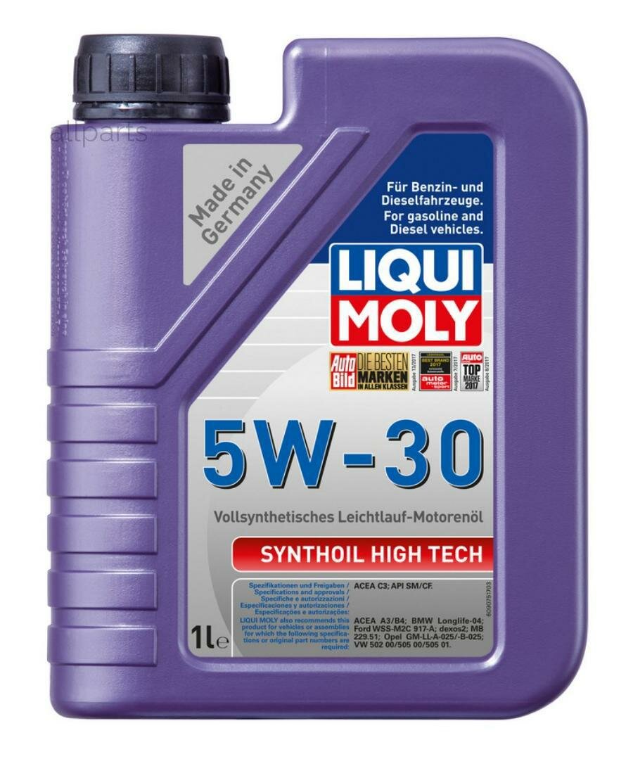 LIQUI MOLY 9075 Масло моторное LIQUI MOLY Synthoil High Tech C3 5W-30 синтетическое 1 л 9075 / 20957