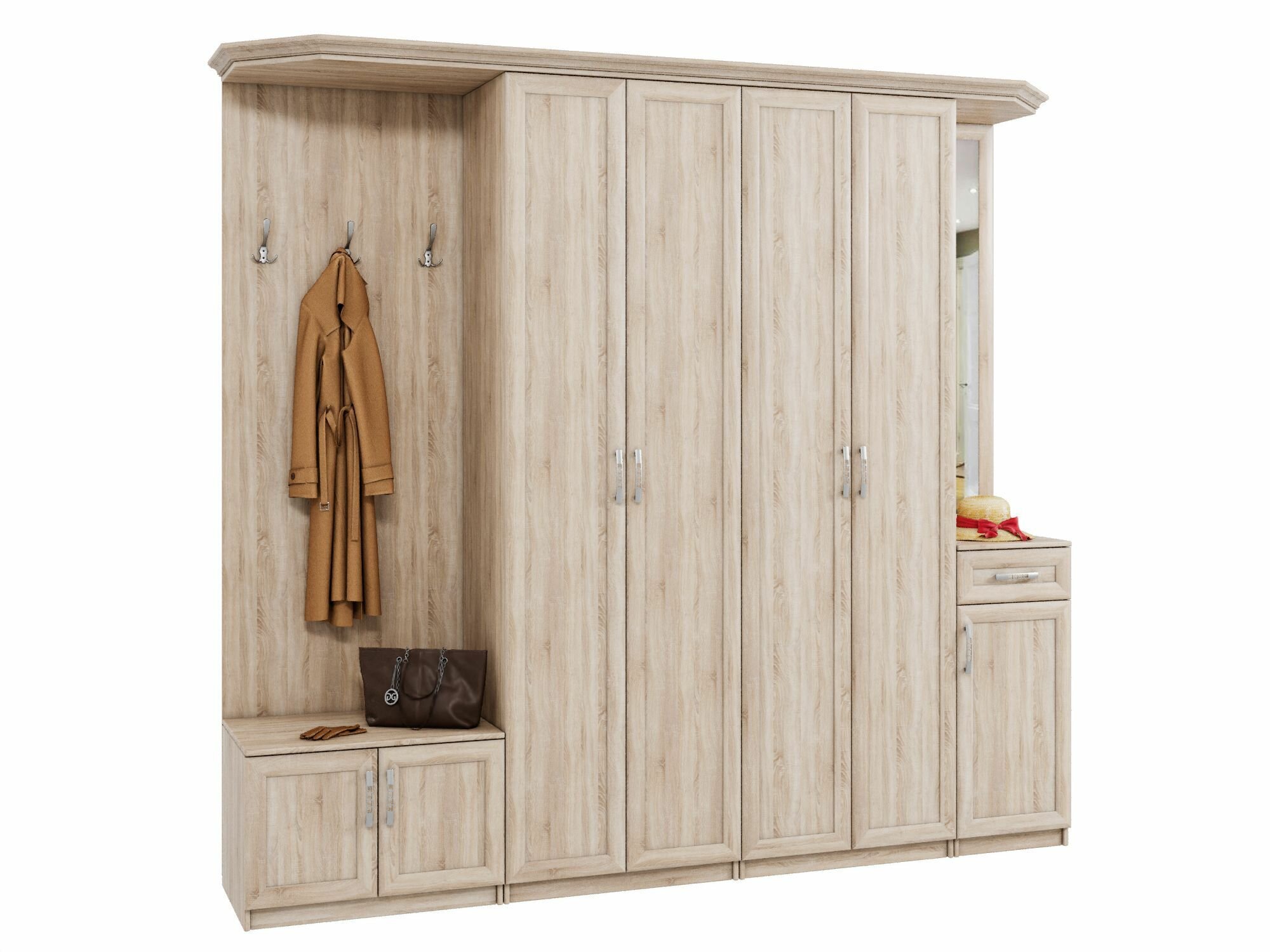 Прихожая в коридор "Триумф 11" 250х230х45 Дуб сонома