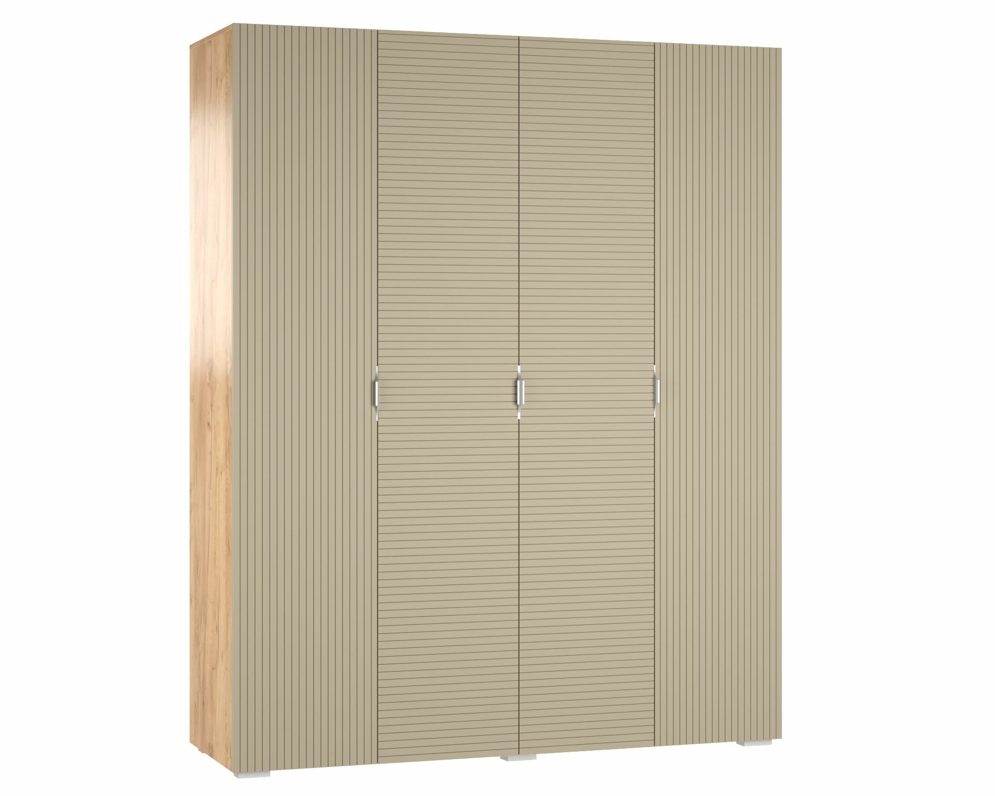 Шкаф распашной для одежды "Аметист 7" 160х200х52, дуб крафт золотой / мокко