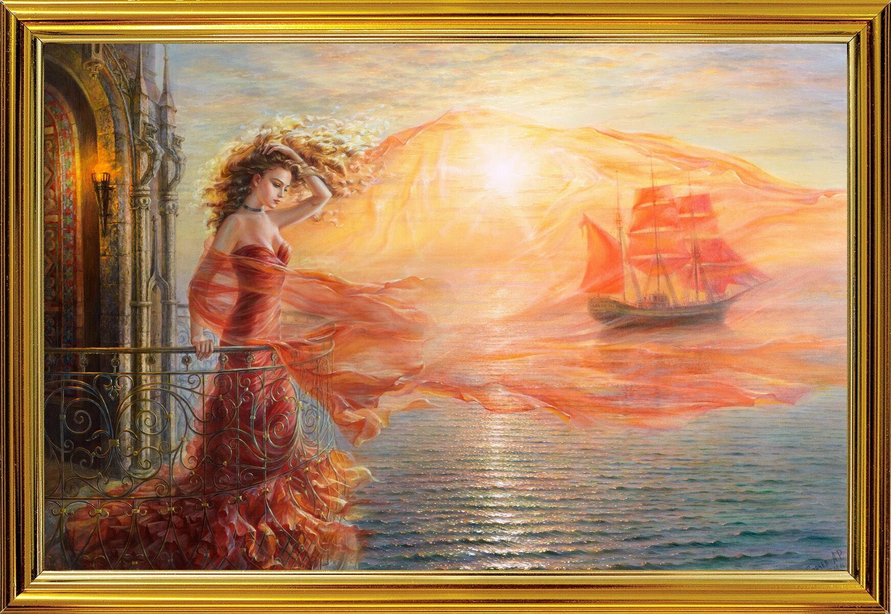 Картина "Мечта", 30х20 см, художник - Дандорф Ольга, оформлена в багет, Арт. ДО8-30х20