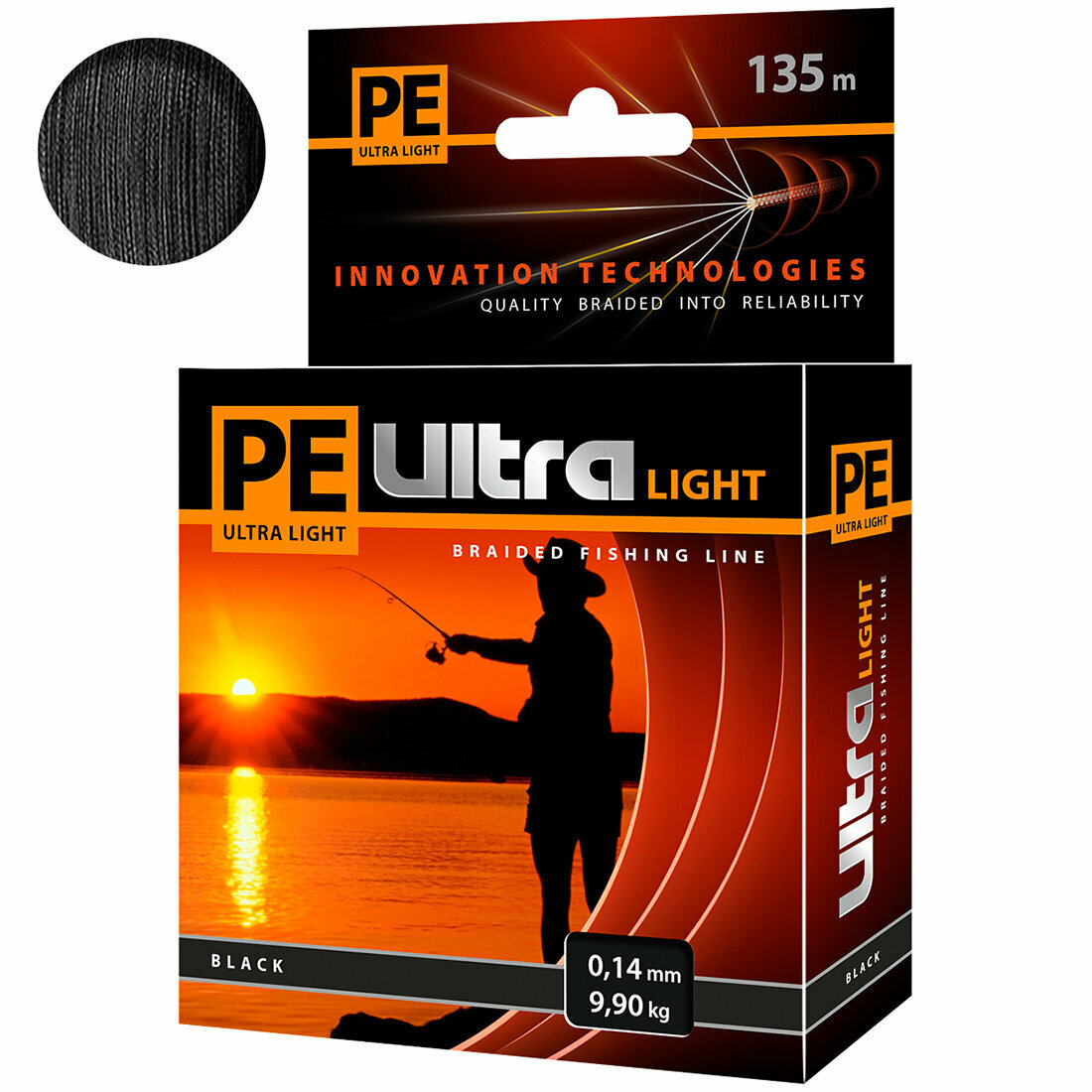 Плетеный шнур для рыбалки AQUA PE ULTRA LIGHT Black 0,14mm 135m
