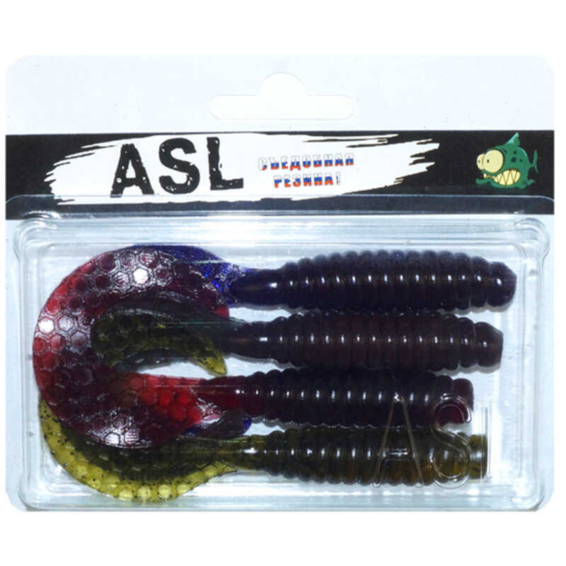 Силиконовая приманка ASL "Твистер" цвет "mix 2", L-5см (2"), 10шт/уп