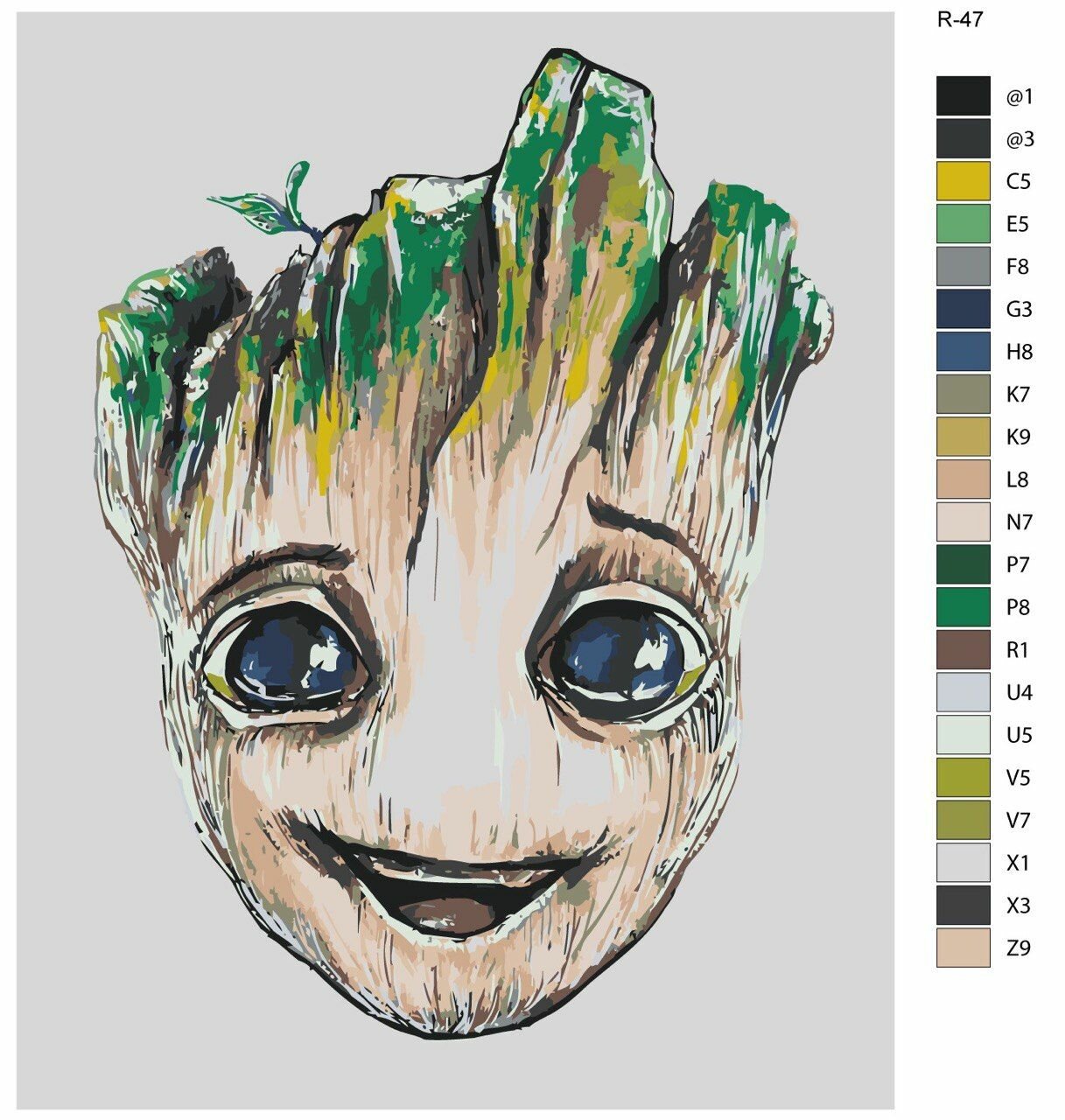 Картина по номерам R-47 "Грут" 70x90 см