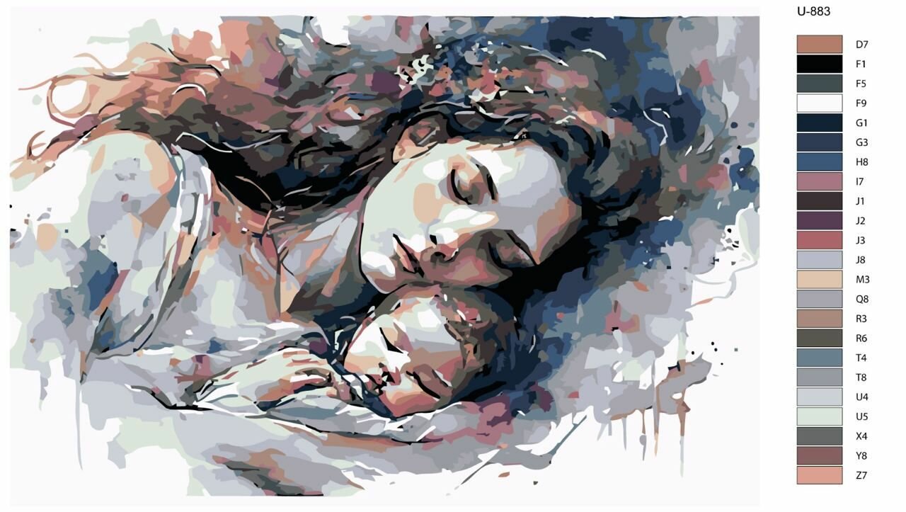 Картина по номерам U-883 "Материнство. Нежность и любовь к ребёнку" 40x60 см