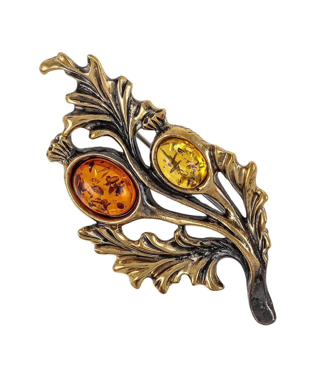 Брошь, янтарь