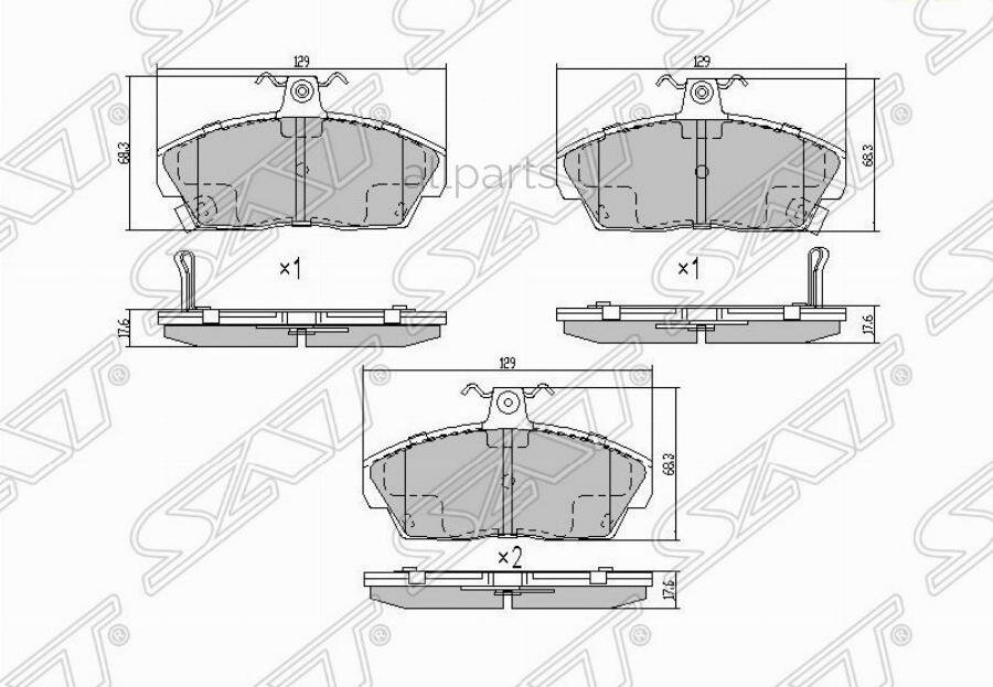 SAT ST-45022-S74-E50 Колодки тормозные (Спереди) Honda Civic 95-03
